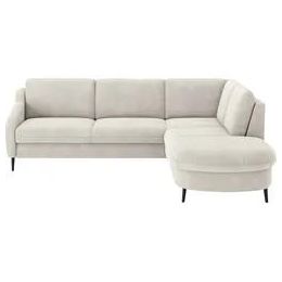 Sit & More Ecksofa SIT & MORE "Soul L-Form" Sofas Gr. B/H/T: 257cm x 90cm x 239cm, Struktur, Ottomane rechts, ohne Bett-ohne Bettkasten, weiß wahlweise mit Bettfunktion und Bettkasten oder Schubkasten