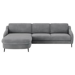 Sit & More Ecksofa SIT & MORE "Soul L-Form" Sofas Gr. B/H/T: 280cm x 90cm x 182cm, Struktur, Recamiere links, ohne Bett-ohne Bettkasten, grau (stone) wahlweise mit Bettfunktion und Bettkasten oder Schubkasten