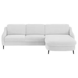 Sit & More Ecksofa SIT & MORE "Soul L-Form" Sofas Gr. B/H/T: 280cm x 90cm x 182cm, Flachgewebe, Recamiere rechts, mit Bett-mit Bettkasten, weiß (silber) wahlweise mit Bettfunktion und Bettkasten oder Schubkasten