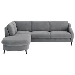 Sit & More Ecksofa SIT & MORE "Soul L-Form" Sofas Gr. B/H/T: 257cm x 90cm x 239cm, Struktur, Ottomane links, mit Bett-mit Bettkasten, grau (stone) wahlweise mit Bettfunktion und Bettkasten oder Schubkasten