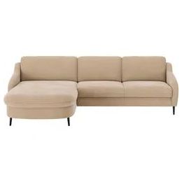 Sit & More Ecksofa SIT & MORE "Soul L-Form" Sofas Gr. B/H/T: 280cm x 90cm x 182cm, Luxus-Microfaser ALTARA NUBUCK, Recamiere links, mit Bett-mit Bettkasten, braun (macciato) wahlweise mit Bettfunktion und Bettkasten oder Schubkasten