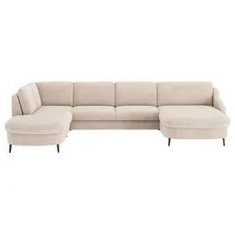 Sit & More Wohnlandschaft SIT & MORE "Soul U-Form" Sofas Gr. B/H/T: 356cm x 90cm x 239cm, Microfaser, Ottomane links, ohne Bett-ohne Bettkasten, beige wahlweise mit Bettfunktion und Bettkasten oder Schubkasten