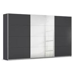 Schwebetürenschrank Rauch "Kleiderschrank Schrank Garderobe AGORDO mit Dekor- oder Hochglanzfront" Schränke Gr. B/H/T: 360cm x 210cm x 62cm, 3 St., grau (graumetallic) durchdachte Innenausstattung, in 4 Breiten und 2 Höhen MADE IN GERMANY