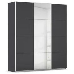 Schwebetürenschrank Rauch "Kleiderschrank Schrank Garderobe AGORDO mit Dekor- oder Hochglanzfront" Schränke Gr. B/H/T: 203cm x 229cm x 62cm, 3 St., grau (graumetallic) durchdachte Innenausstattung, in 4 Breiten und 2 Höhen MADE IN GERMANY