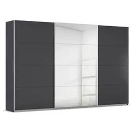 Schwebetürenschrank Rauch "Kleiderschrank Schrank Garderobe AGORDO mit Dekor- oder Hochglanzfront" Schränke Gr. B/H/T: 360cm x 229cm x 62cm, 3 St., grau (graumetallic) durchdachte Innenausstattung, in 4 Breiten und 2 Höhen MADE IN GERMANY