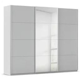 Schwebetürenschrank Rauch "Kleiderschrank Schrank Garderobe AGORDO mit Dekor- oder Hochglanzfront" Schränke Gr. B/H/T: 271cm x 229cm x 62cm, 3 St., grau (seidengrau) durchdachte Innenausstattung, in 4 Breiten und 2 Höhen MADE IN GERMANY Bestseller