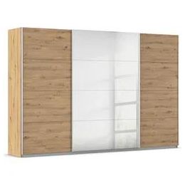 Schwebetürenschrank Rauch "Kleiderschrank Schrank Garderobe AGORDO mit Dekor- oder Hochglanzfront" Schränke Gr. B/H/T: 315cm x 210cm x 62cm, 3 St., braun (eiche artisan) durchdachte Innenausstattung, in 4 Breiten und 2 Höhen MADE IN GERMANY