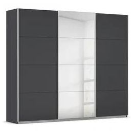 Schwebetürenschrank Rauch "Kleiderschrank Schrank Garderobe AGORDO mit Dekor- oder Hochglanzfront" Schränke Gr. B/H/T: 271cm x 229cm x 62cm, 3 St., grau (graumetallic) durchdachte Innenausstattung, in 4 Breiten und 2 Höhen MADE IN GERMANY