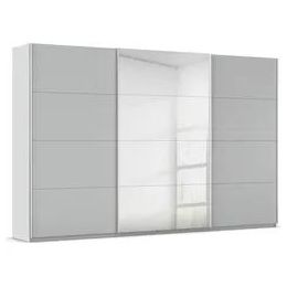 Schwebetürenschrank Rauch "Kleiderschrank Schrank Garderobe AGORDO mit Dekor- oder Hochglanzfront" Schränke Gr. B/H/T: 360cm x 229cm x 62cm, 3 St., grau (seidengrau) durchdachte Innenausstattung, in 4 Breiten und 2 Höhen MADE IN GERMANY