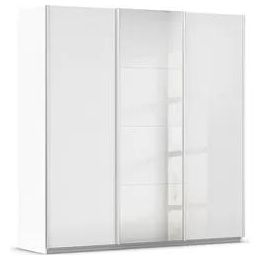 Schwebetürenschrank Rauch "Kleiderschrank Schrank Garderobe AGORDO mit Dekor- oder Hochglanzfront" Schränke Gr. B/H/T: 203cm x 210cm x 62cm, 3 St., weiß (alpinweiß/hochglanz weiß) durchdachte Innenausstattung, in 4 Breiten und 2 Höhen MADE IN GERMANY