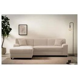 Ecksofa Inosign "Turah 2, L-Form, in Cord u. wasserabweisender Microfaser, Federkern" Sofas Gr. B/H/T: 241cm x 79cm x 146cm, Cord, Recamiere links, mit Bettfunktion, beige (natur) BTH: 24114679 cm, incl. Zierkissen, wahlweise mit Bettfunktion