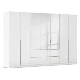 Drehtürenschrank Rauch "Kleiderschrank Schrank Garderobe AGORDO mit Dekor- oder Hochglanzfront" Schränke Gr. B/H/T: 315cm x 210cm x 54cm, 7 St., weiß (alpinweiß/hochglanz weiß) mit Außenschubkästen, in 6 Breiten und 2 Höhen MADE IN GERMANY