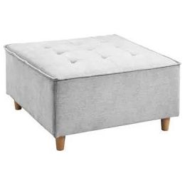 Hocker RAUM.ID "Flexid" Gr. B/H/T: 84cm x 44cm x 84cm, Chenille-Struktur, grau modular erweiterbar zum Sofa, Chenille-Bezug