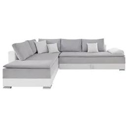 Ecksofa Inosign "Night & Day L-Form" Sofas Gr. B/H/T: 324cm x 95cm x 218cm, Cord, Recamiere links, mit Taschenfederkern, grau (hellgrau) mit Boxspring Bettfunktion 180x200 cm, Dauerschläfer