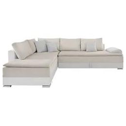 Ecksofa Inosign "Night & Day L-Form" Sofas Gr. B/H/T: 324cm x 95cm x 218cm, Cord, Recamiere links, mit Taschenfederkern, beige mit Boxspring Bettfunktion 180x200 cm, Dauerschläfer