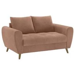 2-Sitzer Home Affaire "Blackburn II" Sofas Gr. B/H/T: 160cm x 71cm x 90cm, Microfaser, braun (novaclean avanti 9 ginger) Mit Kaltschaumpolsterung bis 140 kg belastbar