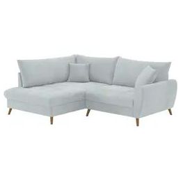 Ecksofa Home Affaire "Blackburn II, L-Form" Sofas Gr. B/H/T: 230cm x 71cm x 190cm, Soft clean, Ottomane links, grau (novaclean avanti 3 silber) Mit Kaltschaumpolsterung bis 140 kg belastbar