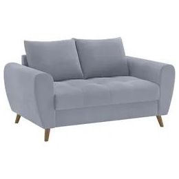 2-Sitzer Home Affaire "Blackburn II" Sofas Gr. B/H/T: 160cm x 71cm x 90cm, Microfaser, blau (memphis 1676 blue grey) Mit Kaltschaumpolsterung bis 140 kg belastbar