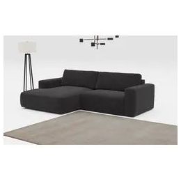 Ecksofa COTTA "Lasso L-Form" Sofas Gr. B: 288cm, Struktur fein, Recamiere links, schwarz mit breiter Recamiere im trendigen Cord oder angenehmen Strukturstoff