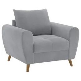 Sessel MR. COUCH "Blackburn II", grau (memphis 45 grau), B:96cm H:71cm T:90cm, Memphis (Grundgewebe - 100% Polyester; Nutzschicht- 90% Polyester / 10% Polyamide), Sessel, Einzelsessel Polstersessel, Passend zu der Garnitur, mit Kaltschaumpolsterung bis 140 kg belastbar