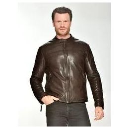 Lederjacke Mustang "Frederick" Gr. L, braun (schwarz braun) Herren Jacken