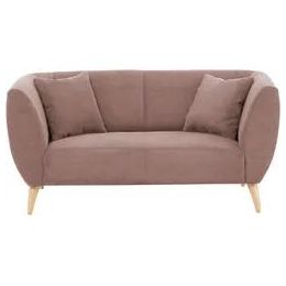2-Sitzer Inosign, rosa, B:172cm H:83cm T:88cm, 100% Polyester, Sofas, zwei verschiedene Fußfarben wählbar