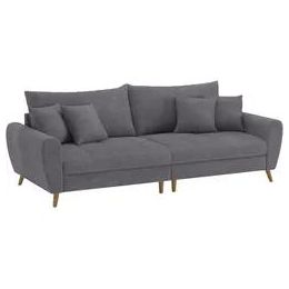 Big-Sofa Home Affaire "Blackburn II" Sofas Gr. B/H/T: 260cm x 71cm x 108cm, Cord, grau (stripes 8629 stone) Wahlweise mit Kaltschaumpolsterung bis 140 kg belastbar