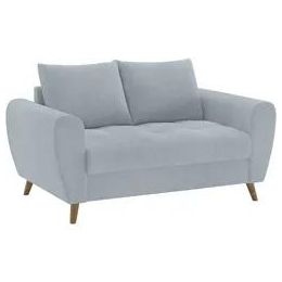 2-Sitzer Home Affaire "Blackburn II" Sofas Gr. B/H/T: 160cm x 71cm x 90cm, Microfaser, blau (novaclean avanti 14 blue grey) Mit Kaltschaumpolsterung bis 140 kg belastbar