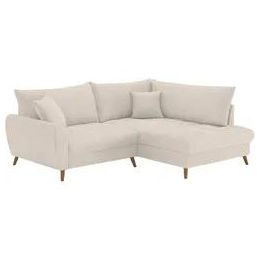 Ecksofa Home Affaire "Blackburn II" Sofas Gr. B/H/T: 230cm x 71cm x 190cm, Cord, Ottomane rechts, beige (stripes 8622 narur) Wahlweise mit Kaltschaumpolsterung bis 140 kg belastbar