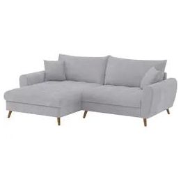 Ecksofa Home Affaire "Blackburn II" Sofas Gr. B/H/T: 246cm x 71cm x 170cm, Cord, Recamiere links, grau (stripes 8637 warm grey) Wahlweise mit Kaltschaumpolsterung bis 140 kg belastbar