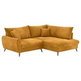 Ecksofa MR. COUCH "Blackburn II L-Form", orange (dolce 9 curry), B:230cm H:71cm T:190cm, Dolce (100% Polyester), Sofas, Wahlweise mit Kaltschaumpolsterung bis 140 kg belastbar