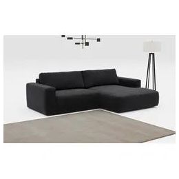 Ecksofa COTTA "Lasso L-Form" Sofas Gr. B: 288cm, Cord, Recamiere rechts, grau (charcoal) mit breiter Recamiere im trendigen Cord oder angenehmen Strukturstoff