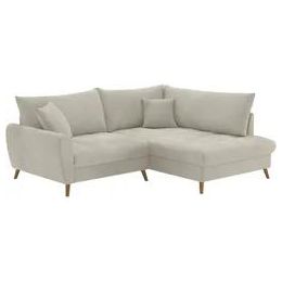 Ecksofa Home Affaire "Blackburn II" Sofas Gr. B/H/T: 230cm x 71cm x 190cm, Soft clean, Ottomane rechts, beige (novaclean avanti 6 taupe) Wahlweise mit Kaltschaumpolsterung bis 140 kg belastbar