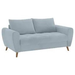 2,5-Sitzer Home Affaire "Blackburn II" Sofas Gr. B/H/T: 180cm x 71cm x 90cm, Microfaser, blau (novaclean avanti 14 blue grey) Mit Kaltschaumpolsterung bis 140 kg belastbar