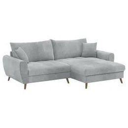 Ecksofa MR. COUCH "Blackburn II L-Form", silber (dolce 14 silber), B:246cm H:71cm T:170cm, Dolce (100% Polyester), Sofas, Wahlweise mit Kaltschaumpolsterung bis 140 kg belastbar