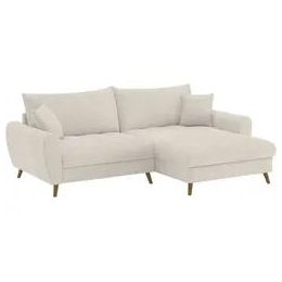 Ecksofa Home Affaire "Blackburn II, L-Form" Sofas Gr. B/H/T: 246cm x 71cm x 170cm, Cord, Recamiere rechts, beige (stripes 8622 narur) Mit Kaltschaumpolsterung bis 140 kg belastbar