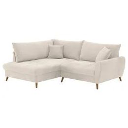 Ecksofa Home Affaire "Blackburn II" Sofas Gr. B/H/T: 230cm x 71cm x 190cm, Soft clean, Ottomane links, beige (novaclean avanti 4 ecru) Wahlweise mit Kaltschaumpolsterung bis 140 kg belastbar