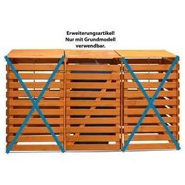 Mülltonnenbox Promadino "Vario V Erweiterung", braun (honigbraun), B:92cm H:122cm T:70cm, Holz, Metall, Aufbewahrungsboxen, besonders robust aus ökologisch, zertifiziertem Kiefernholz gefertigt