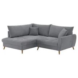 Ecksofa MR. COUCH "Blackburn II L-Form", grau (novaclean avanti 1 stone), B:230cm H:71cm T:190cm, Novaclean Avanti (100% Polyester), Sofas, Wahlweise mit Kaltschaumpolsterung bis 140 kg belastbar