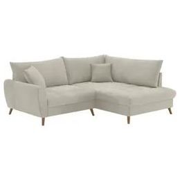 Ecksofa Home Affaire "Blackburn II, L-Form" Sofas Gr. B/H/T: 230cm x 71cm x 190cm, Microfaser, Ottomane rechts, beige (novaclean avanti 6 taupe) Mit Kaltschaumpolsterung bis 140 kg belastbar