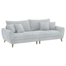 Big-Sofa Home Affaire "Blackburn II" Sofas Gr. B/H/T: 260cm x 71cm x 108cm, Microfaser, grau (novaclean avanti 3 silver) Mit Kaltschaumpolsterung bis 140 kg belastbar