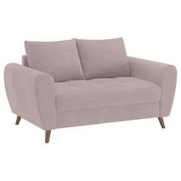 2-Sitzer Home Affaire "Blackburn II" Sofas Gr. B/H/T: 160cm x 71cm x 90cm, Cord, rosa (stripes 8626 flamingo) Mit Kaltschaumpolsterung bis 140 kg belastbar