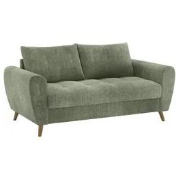 2,5-Sitzer Home Affaire "Blackburn II" Sofas Gr. B/H/T: 180cm x 71cm x 90cm, Veloursstoff, grün (dolce 11 green) Mit Kaltschaumpolsterung bis 140 kg belastbar