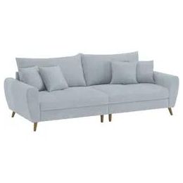 Big-Sofa Home Affaire "Blackburn II" Sofas Gr. B/H/T: 260 cm x 71 cm x 108 cm, Cord, blau (stripes 8624 blue grey) Mit Kaltschaumpolsterung bis 140 kg belastbar