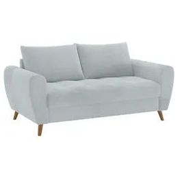 2,5-Sitzer Home Affaire "Blackburn II" Sofas Gr. B/H/T: 180 cm x 71 cm x 90 cm, Microfaser, grau (novaclean avanti 3 silver) Wahlweise mit Kaltschaumpolsterung bis 140 kg belastbar