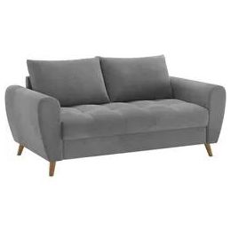 2,5-Sitzer Home Affaire "Blackburn II" Sofas Gr. B/H/T: 180cm x 71cm x 90cm, Microfaser, grau (memphis 20 stone) Mit Kaltschaumpolsterung bis 140 kg belastbar