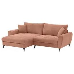 Ecksofa MR. COUCH "Blackburn II L-Form", braun (novaclean avanti 9 ginger), B:246cm H:71cm T:170cm, Novaclean Avanti (100% Polyester), Sofas, Wahlweise mit Kaltschaumpolsterung bis 140 kg belastbar