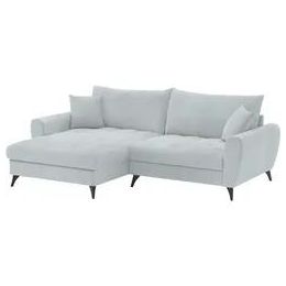 Ecksofa Home Affaire "Blackburn II" Sofas Gr. B/H/T: 246cm x 71cm x 170cm, Soft clean, Recamiere links, grau (novaclean avanti 3 silber) Wahlweise mit Kaltschaumpolsterung bis 140 kg belastbar