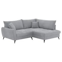 Ecksofa Home Affaire "Blackburn II" Sofas Gr. B/H/T: 230cm x 71cm x 190cm, Microfaser, Ottomane rechts, grau (memphis 45 grau) Wahlweise mit Kaltschaumpolsterung bis 140 kg belastbar