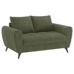 2-Sitzer Home Affaire "Blackburn II" Sofas Gr. B/H/T: 160cm x 71cm x 90cm, Cord, grün (stripes 8641 green) Wahlweise mit Kaltschaumpolsterung bis 140 kg belastbar